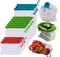 China Heavy Duty Reusable RPET Mesh Produce Bags For Fruit And Vegetable Storage for sale