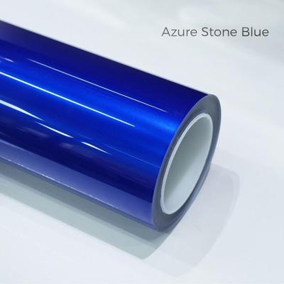 China Glossy TPU Color Changing Film Azure Stone Blue 1.52x15m UV Protection Car Wrap for sale