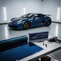 China UV Protection Metallic PPF Anti Yellowing Gloss Metallic Vinyl Wrap Shadow Blue for sale