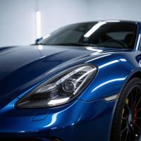 China UV Protection Metallic PPF Anti Yellowing Gloss Metallic Vinyl Wrap Shadow Blue for sale