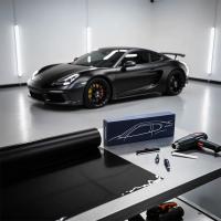China Scratch Resistant Ceramic Black Wrap Smooth Matte Finish Vinyl Wrap With Self Healing Technology for sale