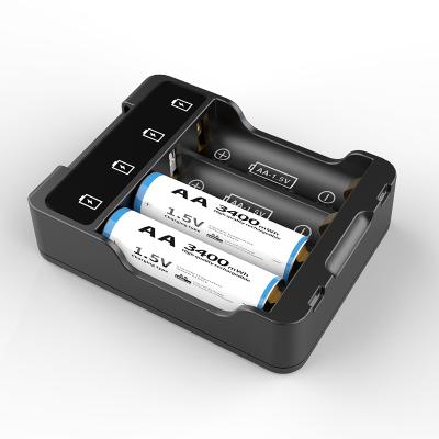 China Lightweight AA Rechargeable Batteries Lithium Battery Pack With 1000 Cycle Life And Charging Stand for sale