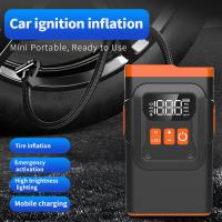 China 8000mAh Car Battery Jump Starter Lithium Ion With Air Inflator And Flashlight for sale
