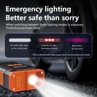 China 8000mAh Car Battery Jump Starter Lithium Ion With Air Inflator And Flashlight for sale