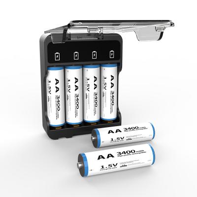 China 3400mWh AA Rechargeable Lithium Ion Battery Long Lasting For Boats Or Toys for sale