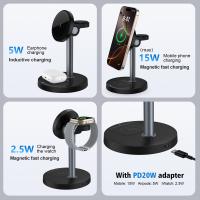 China Portable Charging Station with 15W Wireless Charging 360° Adjustable Magnetic Hub and Intelligent Protection for Apple Devices for sale