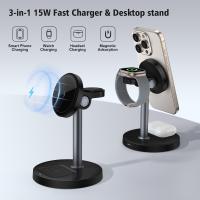 China Portable Charging Station with 15W Wireless Charging 360° Adjustable Magnetic Hub and Intelligent Protection for Apple Devices for sale