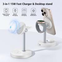 China Portable Charging Station with 15W Wireless Charging 360° Adjustable Magnetic Hub and Intelligent Protection for Apple Devices for sale