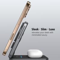 China Ultra Slim 3-in-1 Magnetic Wireless Charger with 360° Adjustable Stand for iPhone, Apple Watch, and AirPods for sale