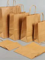 China Custom Logo Lightweight Paper Packing Bag With Square Bottom And Twisted Handle for sale