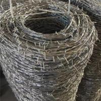China 14x14 Galvanized Barbed Wire with 800-1200 N/mm² Tensile Strength and 3-6 Inch Barb Spacing for sale