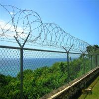 China Galvanized Concertina Razor Wire BTO-22 450mm Coil Anti-Climb Security Fence for sale