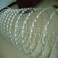 China Galvanized Concertina Razor Wire BTO-22 450mm Coil Diameter 15m Length Anti-Climb Security Fence for sale