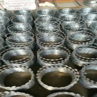 China Galvanized Concertina Razor Wire BTO-22 450mm Coil Anti-Climb Security Fencing for sale