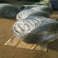China Galvanized Concertina Razor Wire BTO-22 450mm Coil Anti-Climb Security Fencing for sale