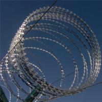 China Galvanized Concertina Razor Wire BTO-22 450mm Coil Anti-Climb Security Fencing for sale