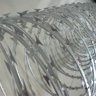 China Hot Dipped Galvanized Concertina Razor Wire Coils BTO-22 450mm for sale