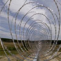 China Hot Dipped Galvanized Concertina Razor Wire BTO-22 450mm Coil Anti Climb Security Fence for sale