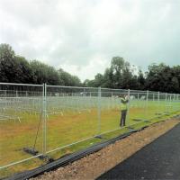 China Protect Square Outdoor Temporary Fence Panel 1800-2100mm Height with 3-4mm Wire Diameter for sale