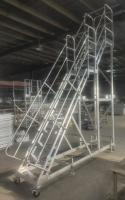 China 4m Height Light Aluminum Ladder in Two Levels Easy Moving for Warehouse Shelving Rack Use for sale