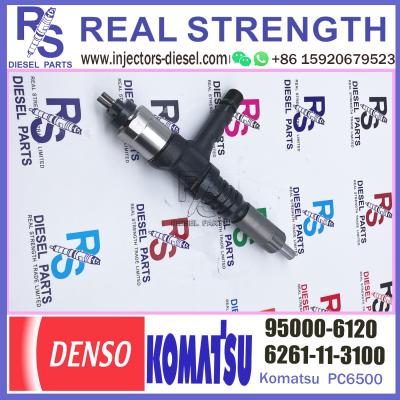 China 6D140 injector assy 095000-6120 for Komats 6D140 diesel engine injector with OE no.6261-11-3100 for sale