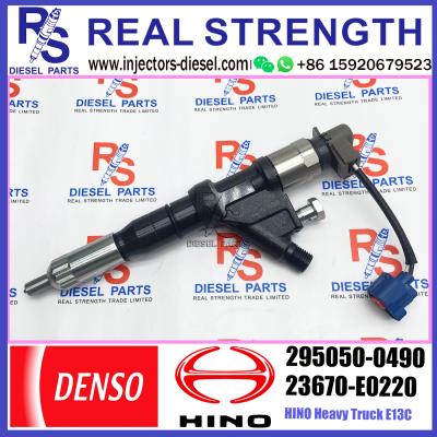 China Diesel Common Rail Fuel Injector 295050-0490 295050-0491 295050-0492 23670-E0220 for HINO Heavy Truck E13C Engine for sale