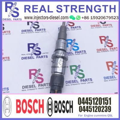 China Hot Selling New Injector 0445120151 0445120239 Common Rail Fuel Diesel Injector for Cummins for sale