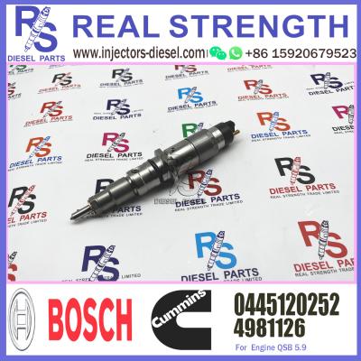 China Genuine Engine QSB 5.9 fuel Injector 4981126 0445120252 for cummins for sale