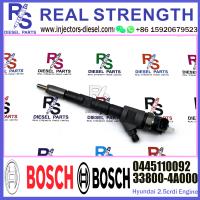 China Diesel Fuel Common Rail Injector 0445110092 33800-4A000 33800-4A170 For KIA/HYUNDAI 2.5CRDi Engine for sale