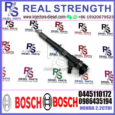 China Diesel Fuel Common Rail Injector 0445110172 0986435194 16450-RBDAE010 16450-RMAE020 For HONDA 2.2CTDI Engine for sale