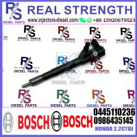 China Diesel Fuel Common Rail Injector 0445110236 0986435145 0445110172 0986435194 16450-RMAE020 For HONDA 2.2CTDI Engine for sale