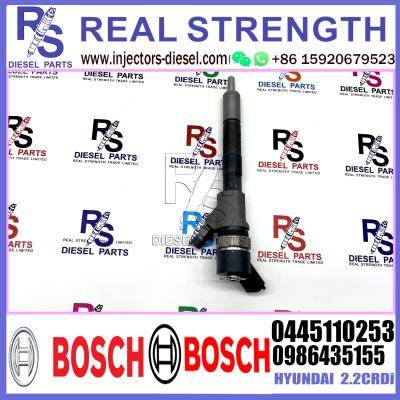 China BOSCH injection 0445110253	0986435155 Diesel Fuel Common Rail Injector 0445110253	0986435155 For HYUNDAI 2.2CRDI Engine for sale