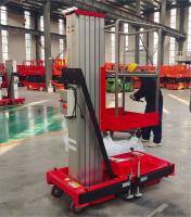China 26ft 32ft 39ft 286 Lb Aluminum Alloy Single Mast Work Lifting Platform Electric Lift Platform for sale