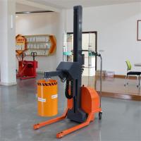 China Rated Load 500kg Nylon Wheel Semi Electric Pneumatic Roll Turner Stacker With Electric Lifting And Rotation for sale