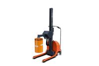 China Rated Load 500kg Nylon Wheel Semi Electric Pneumatic Roll Turner Stacker With Electric Lifting And Rotation for sale