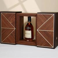 China Custom Walnut Wine Display Box 320x150x320mm with LED Light and Laser Engraving Options for sale