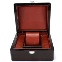 China Custom Glossy Wooden Watch Box 250x200x250mm with Lock and Removable PU Pillow for Luxury Timepiece Display for sale