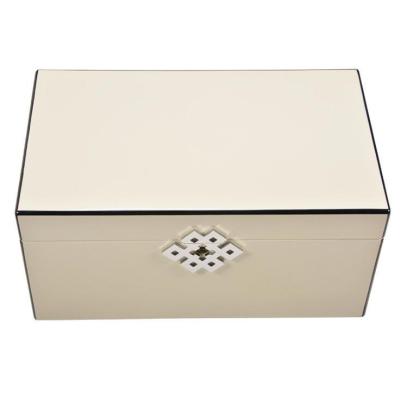 China Custom Luxury Glossy Jewelry Box with Mirror - MDF Construction, Velvet Interior, REACH & FSC Certified Display Case for sale