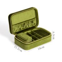 China Green Velvet Jewelry Box with Metal Lock - 300x300x150mm Custom Size MDF Construction for Wholesale Packaging for sale