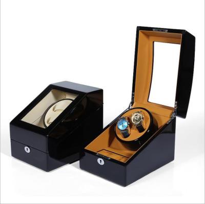 China Custom Glossy Wooden Automatic Watch Winder Box 2 Slots with LCD Touch Screen & Remote Control for sale