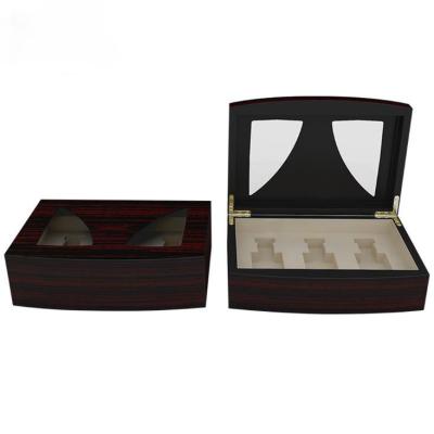 China Custom Luxury Wooden Perfume Box with Laser Engraving - Solid Wood Construction & Velvet Interior for Multiple Bottles for sale