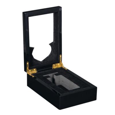 China Black 50ml Luxury Perfume Box with Velvet Lining - Custom Wooden Packaging with ±0.02mm Spraying Precision for sale