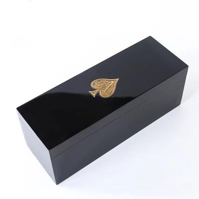 China Custom Wooden Wine Gift Box with Laser Logo - Black Finish, Multiple Sizes Available for Premium Packaging for sale