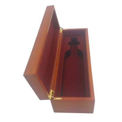 China Custom Wooden Wine Box 12x4x4 Inches with Velvet Insert - FSC Certified Pine Wood Packaging for sale