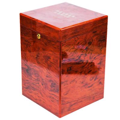China Custom Red Lacquer Wine Box for 2 Bottles - Sustainable Pine/MDF Construction with Velvet Lining for sale