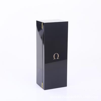 China Luxury Red Wine Gift Box - Custom MDF Wooden Display Packaging with High-Gloss Finish & Velvet Lining for sale