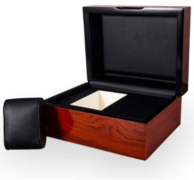 China Luxury Glossy Custom Watch Box 200x150mm Rectangle Design with Black Velvet Interior for Luxury Timepiece Storage for sale