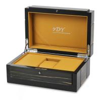 China Custom Wood Watch Box with Moisture Proof Protection - Single Watch Storage with Velvet Lining and Gold Embossing for sale