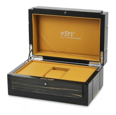 China Custom Wood Watch Box with Moisture Proof Protection - Single Watch Storage with Velvet Lining and Gold Embossing for sale
