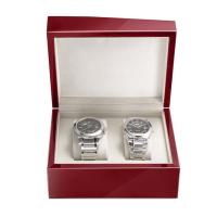 China 2 Slot Wooden Watch Box with Lacquer Finish - FSC Certified Wood Case with 0.1mm Precision for sale